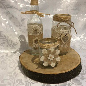 6 x Rustic Jars perfect for Wedding Centerpieces or BBQ | Etsy