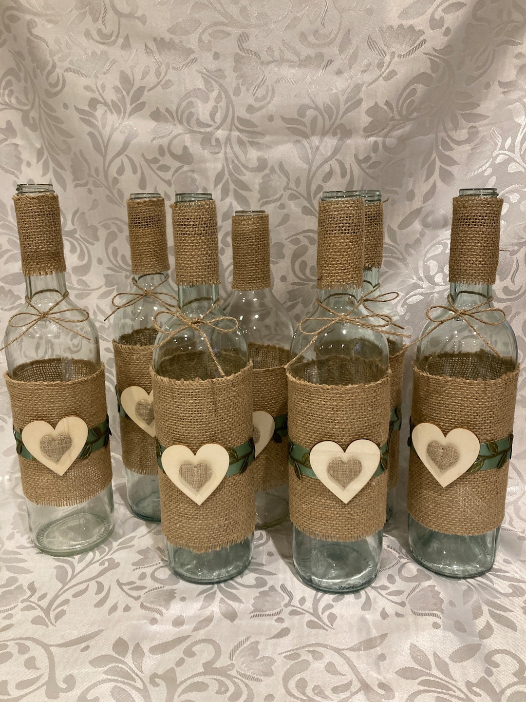 12 X Sage Green and Rustic Wine Bottles for Wedding Table Decorations ...
