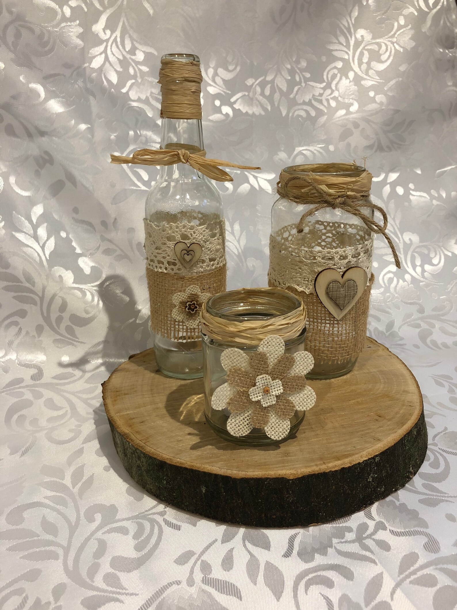 6 x Rustic Jars perfect for Wedding Centerpieces or BBQ | Etsy