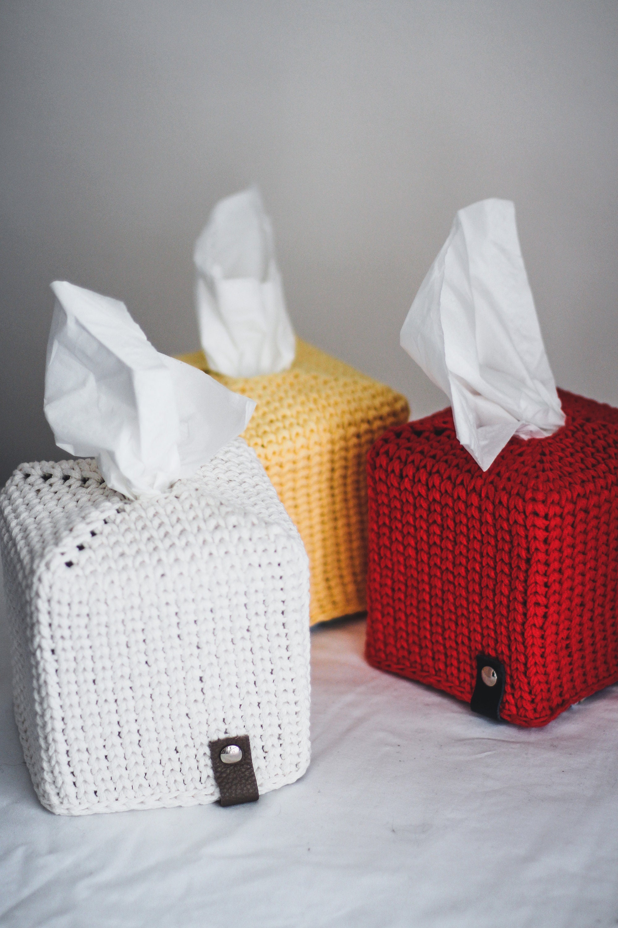 Square Cube Tissue Box Cover Handmade Crochet Tissue Case | Etsy