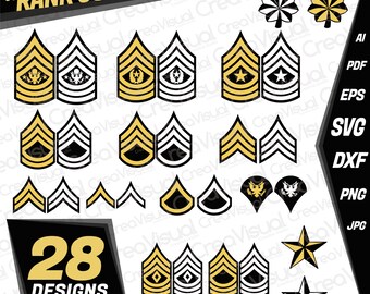 Army rank svg | Etsy