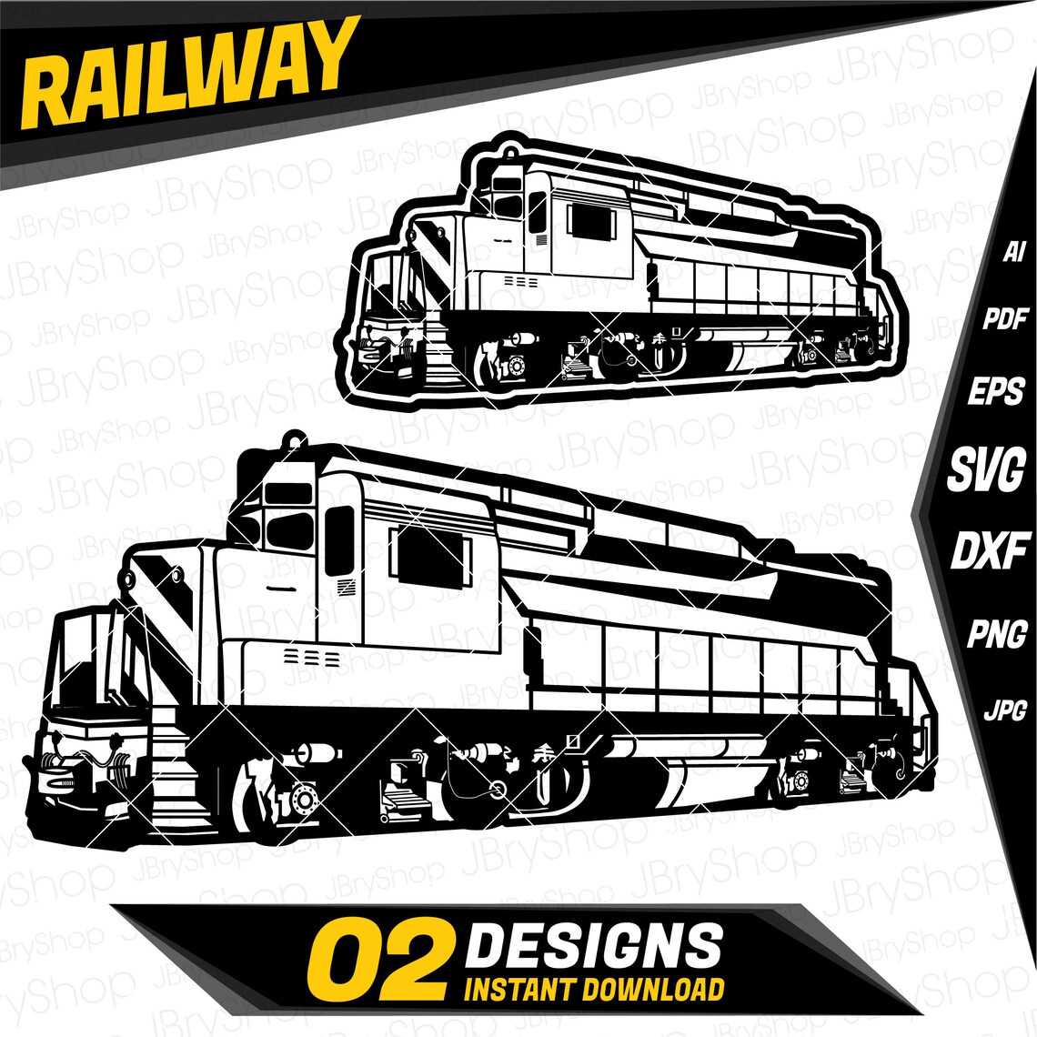 Railway Svg Locomotive Svg Railway Stickers Locomotive - Etsy