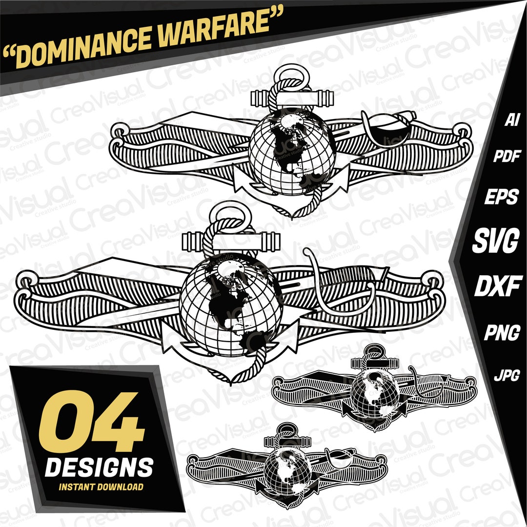 US Navy Enlisted Information Warfare Specialist Badge Svg, Dominance ...