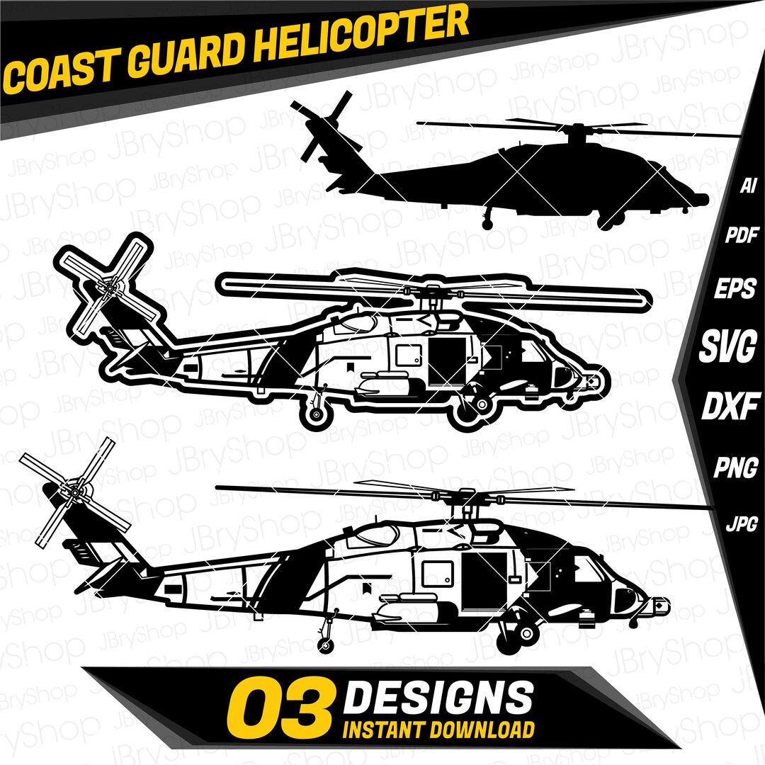 Coast Guard Helicopter Svg, Military Svg, Coast Guard Helicopter Vinyl ...