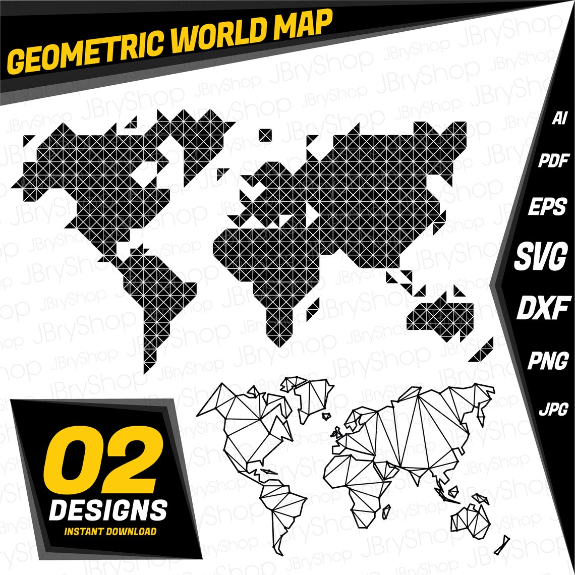 World Map Svg World Map Dxf World Map Vector World Map - Etsy