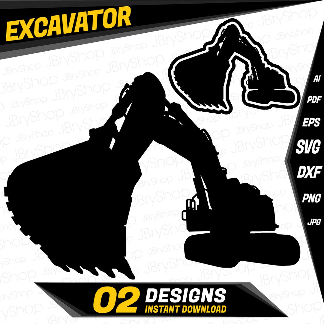 Excavator SVG, Excavator Vector, Digital Excavator File, Cricut ...
