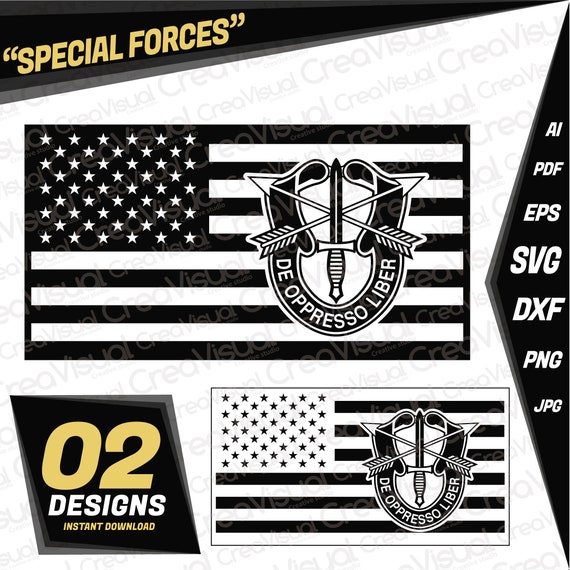 Home & Hobby Digital Files Special Forces Flag DXF EpS PnG SvG AI Craft ...