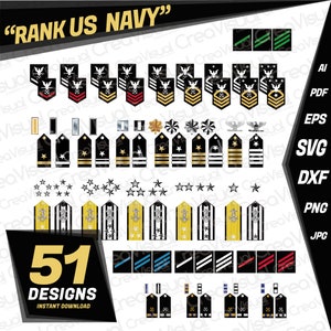 Navy Rank Svg - Etsy