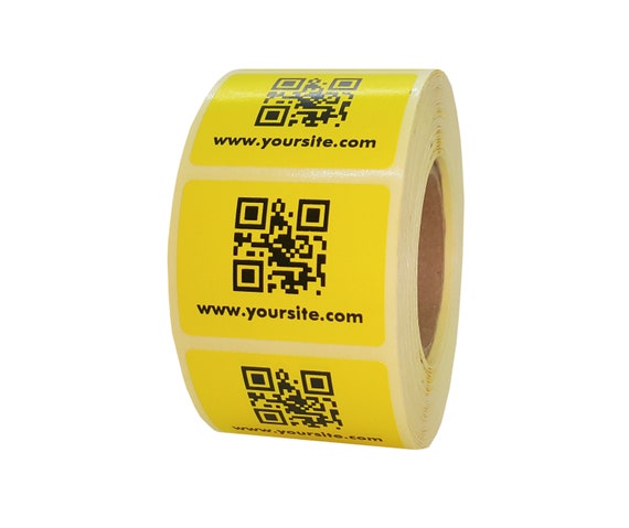 Custom QR Code Yellow Labels Semigloss Black Value Tiny | Etsy