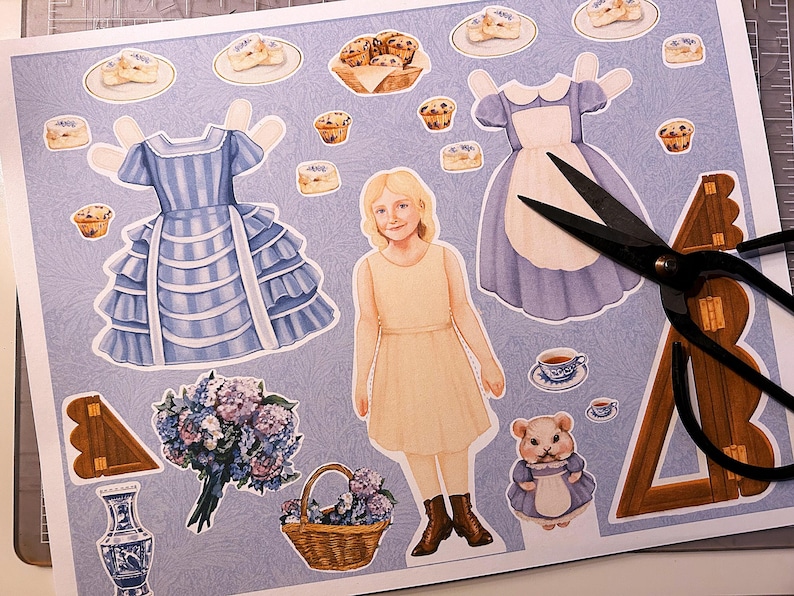 Tea Party Olivia and Clara Paper Doll Children Historically Inspired ...