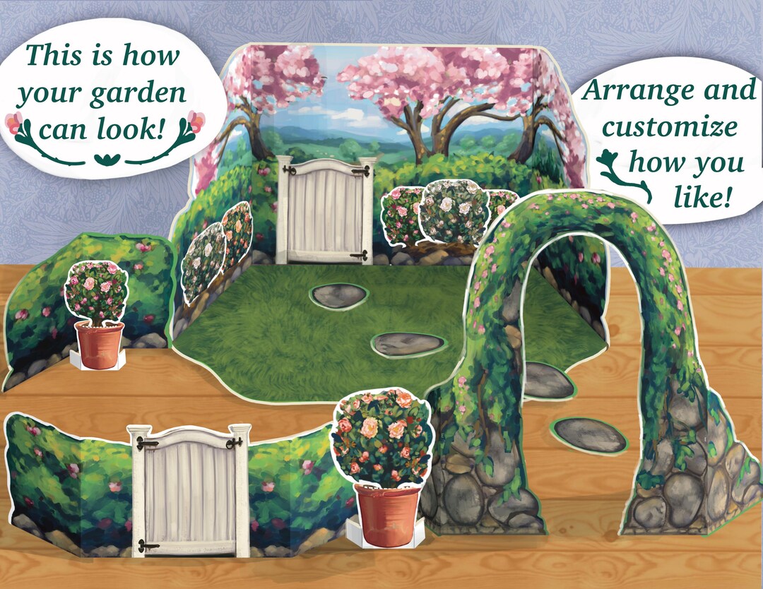 Rose Garden Paper Dollhouse Playset: Tea Party Picnic Series (printable ...