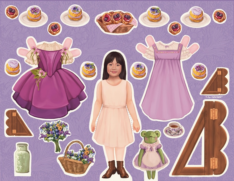 Tea Party Olivia and Clara Paper Doll Children Historically Inspired ...