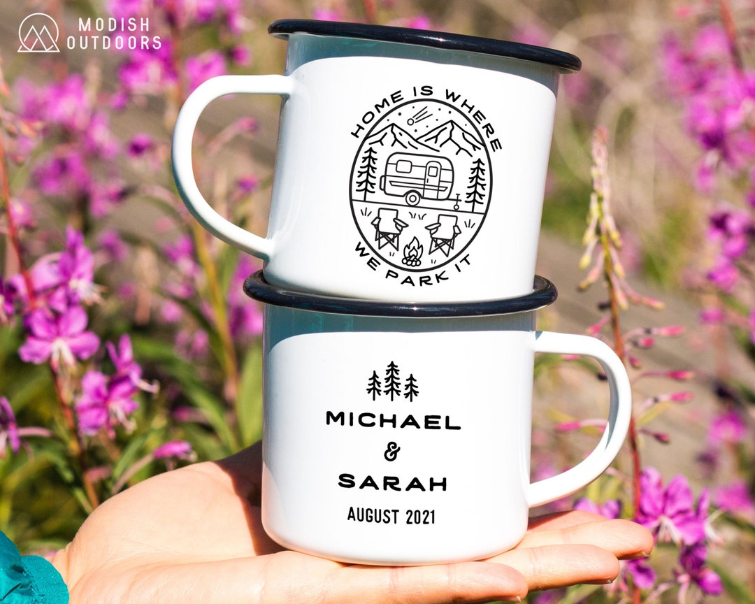 Personalized Camper Mug, Camp Trailer Adventure Campers Couple Gift ...