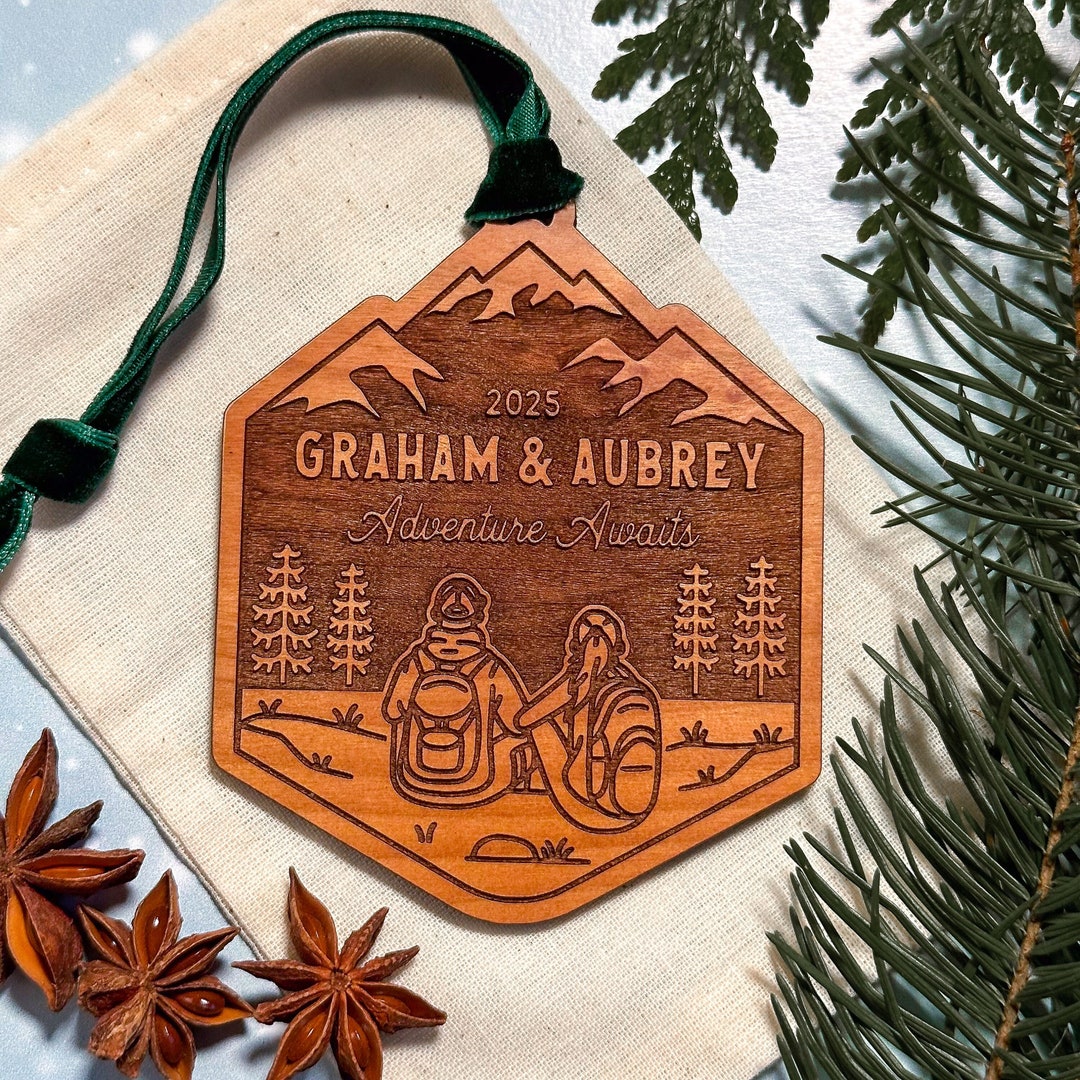 Personalized Hiking Couple Christmas Ornament, National Park Xmas Gift ...