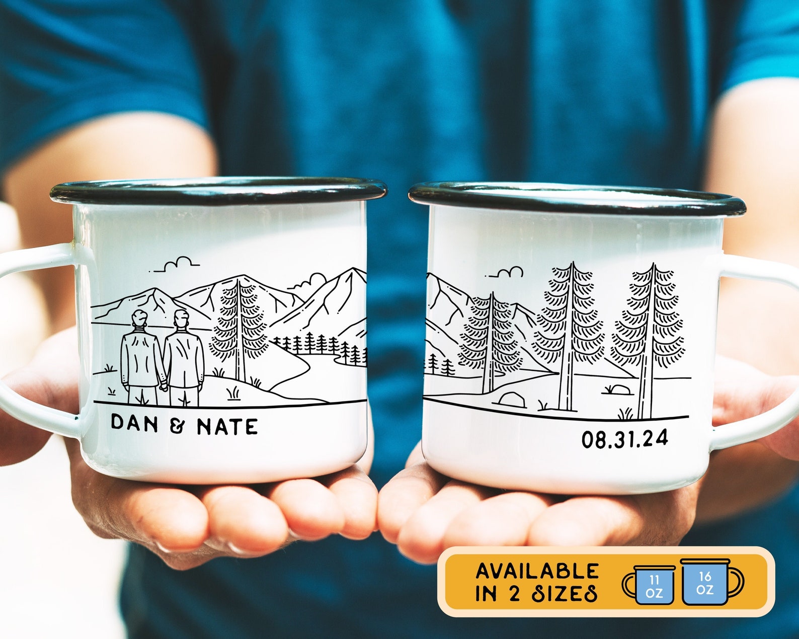 Personalized Gay Mountain Wedding Gift, Custom Romantic LGBTQ Cup for ...