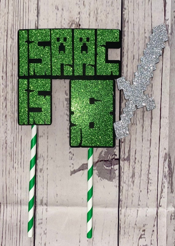 Minecraft Creeper Cake Topper