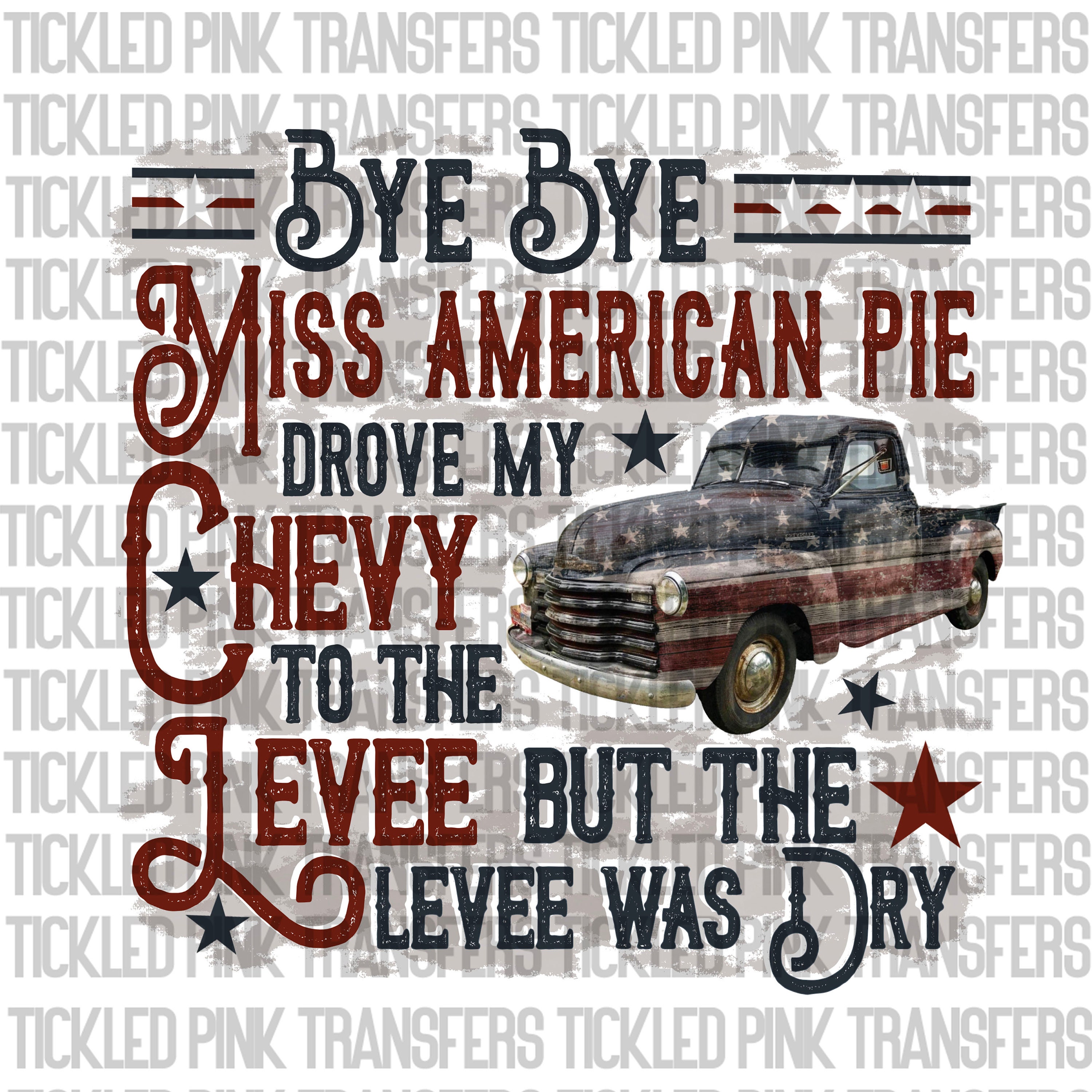 Bye Bye Miss American Pie Ready to Press Sublimation Transfer - Etsy