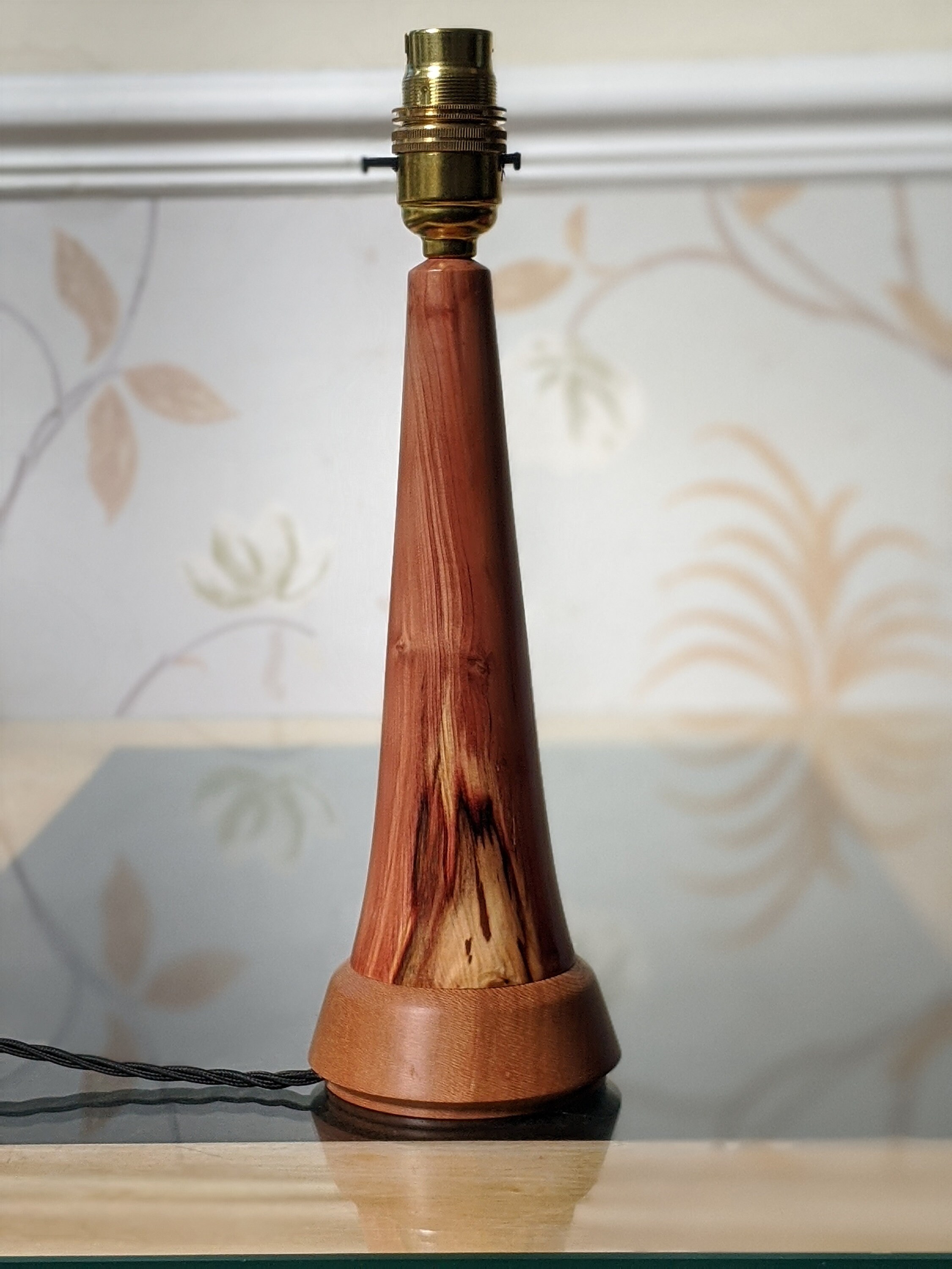 Bespoke Redwood Table-lamp Wooden Lamp and Lampshade Home Lighting Desk ...