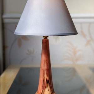 Bespoke Redwood Table-lamp Wooden Lamp and Lampshade Home Lighting Desk ...