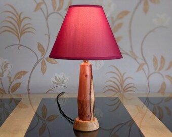 Bespoke Redwood Table-lamp Wooden Lamp and Lampshade Home | Etsy