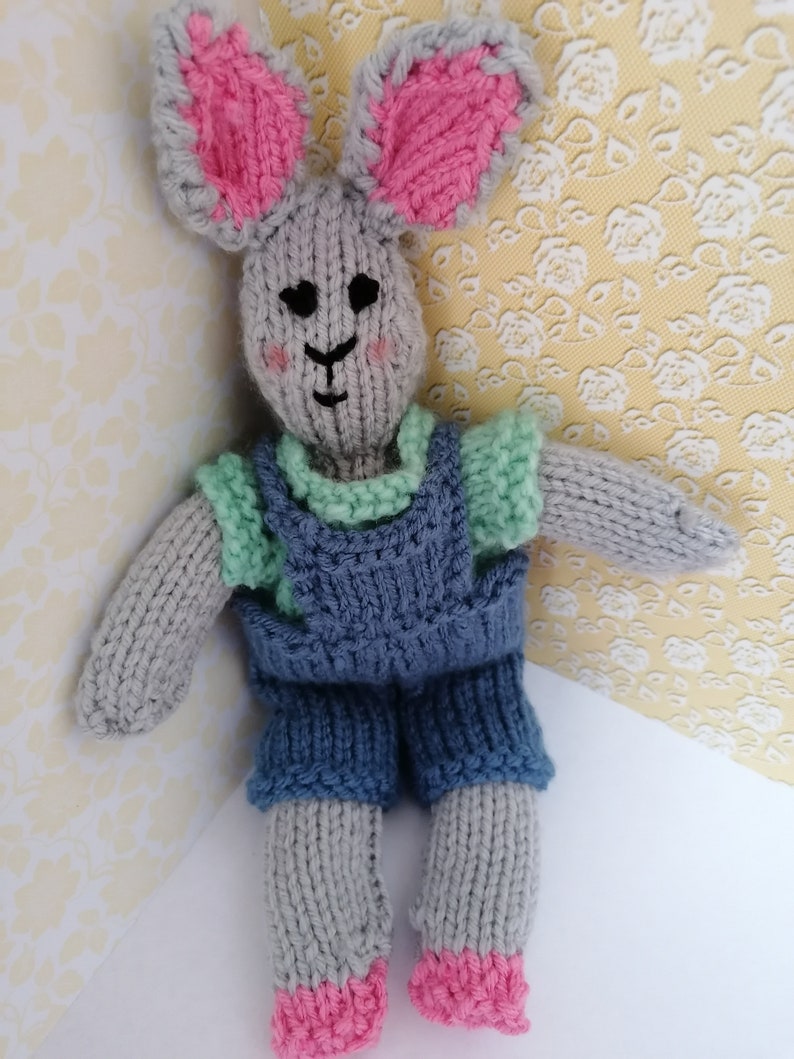 Joe Rabbit Hand Knitted Bunny in Dungarees - Etsy