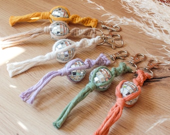 Macrame Disco Ball Keychain - Etsy