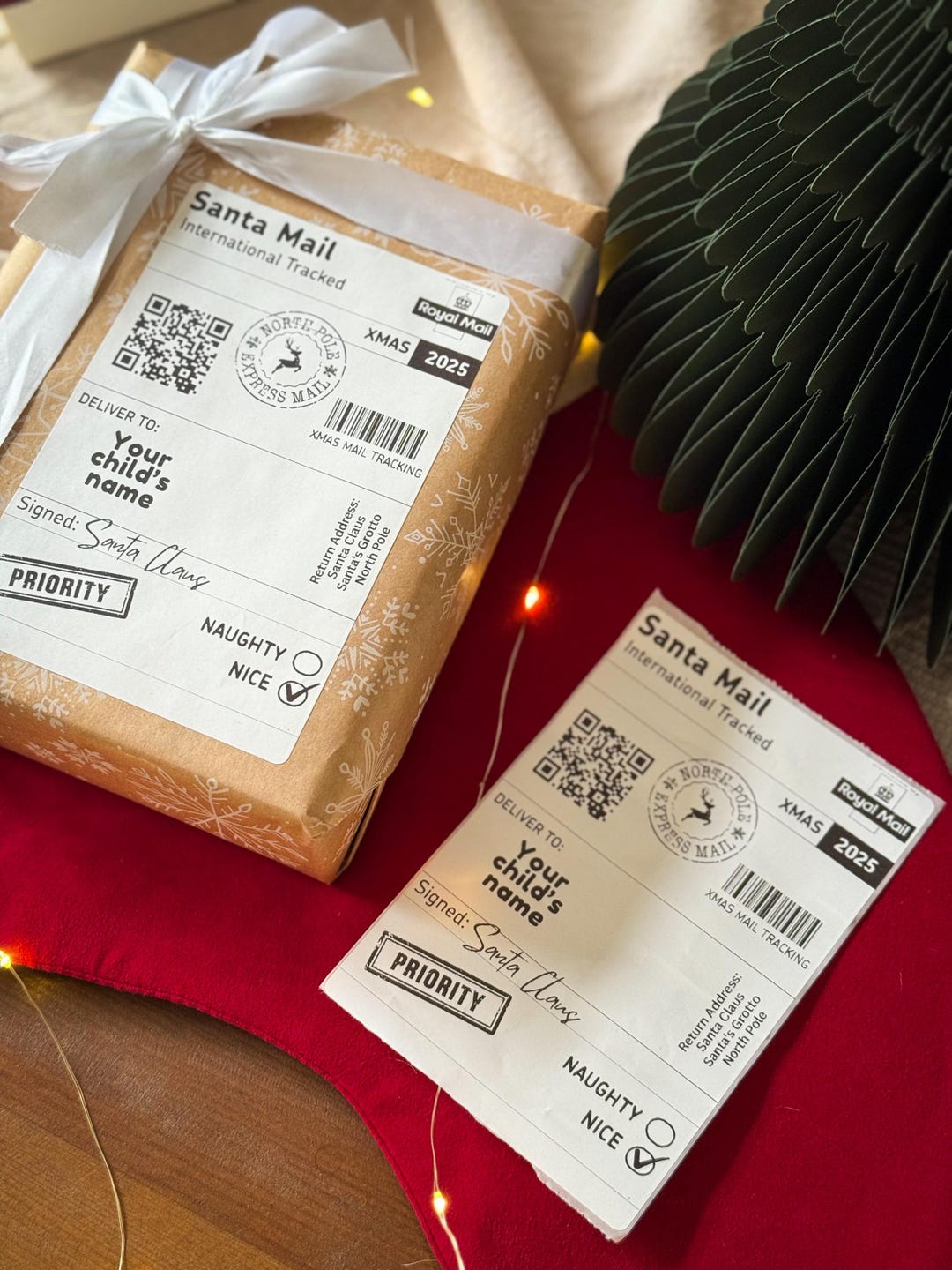 Personalised Santa Mail Shipping Label | From Santa Gift Sticker 4x6 ...