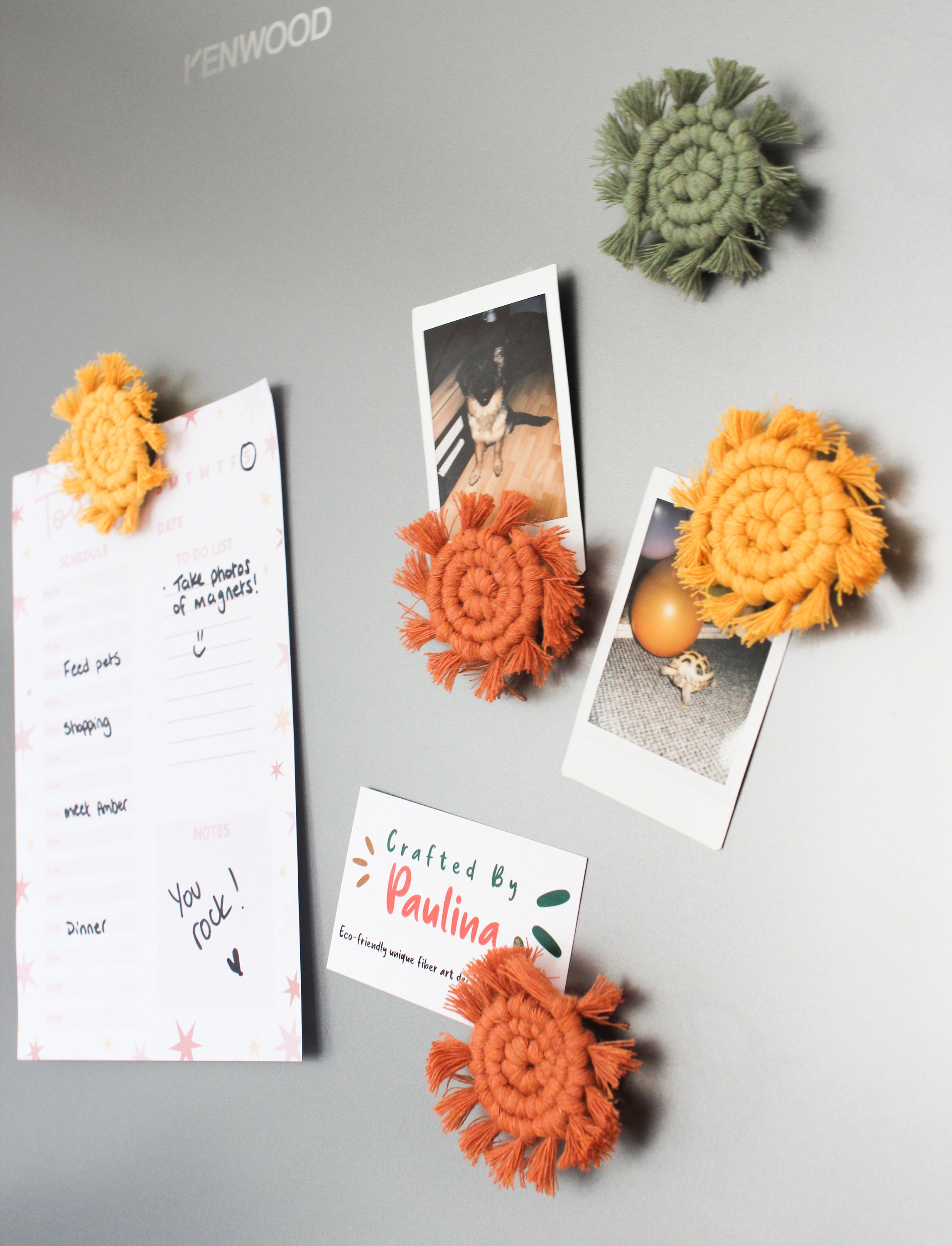 Mini Macrame Boho Magnet Set Boho Home Decor Home Office | Etsy