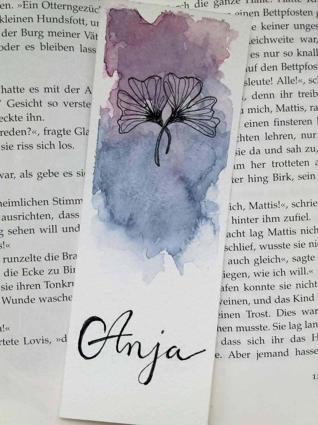 Personalized Bookmark Ginkgo Leaf Custom Hand Painted - Etsy