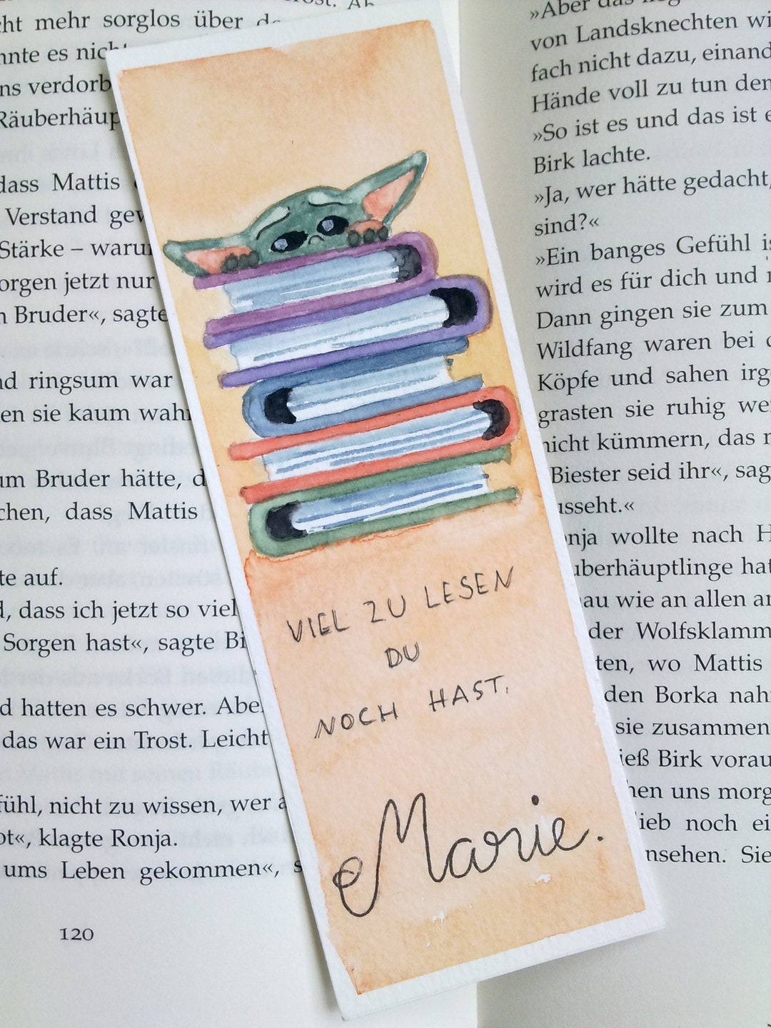 Personalized Bookmark, Custom, Baby Yoda Grogu, Mandalorian, Hand ...