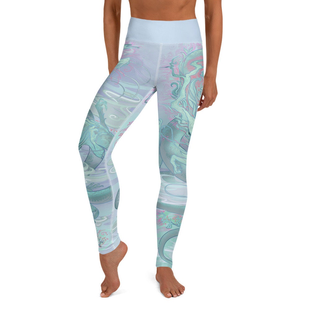 Sakura Dragon DAY Yoga Leggings Dragon Workout Tights Chinese Dragon ...