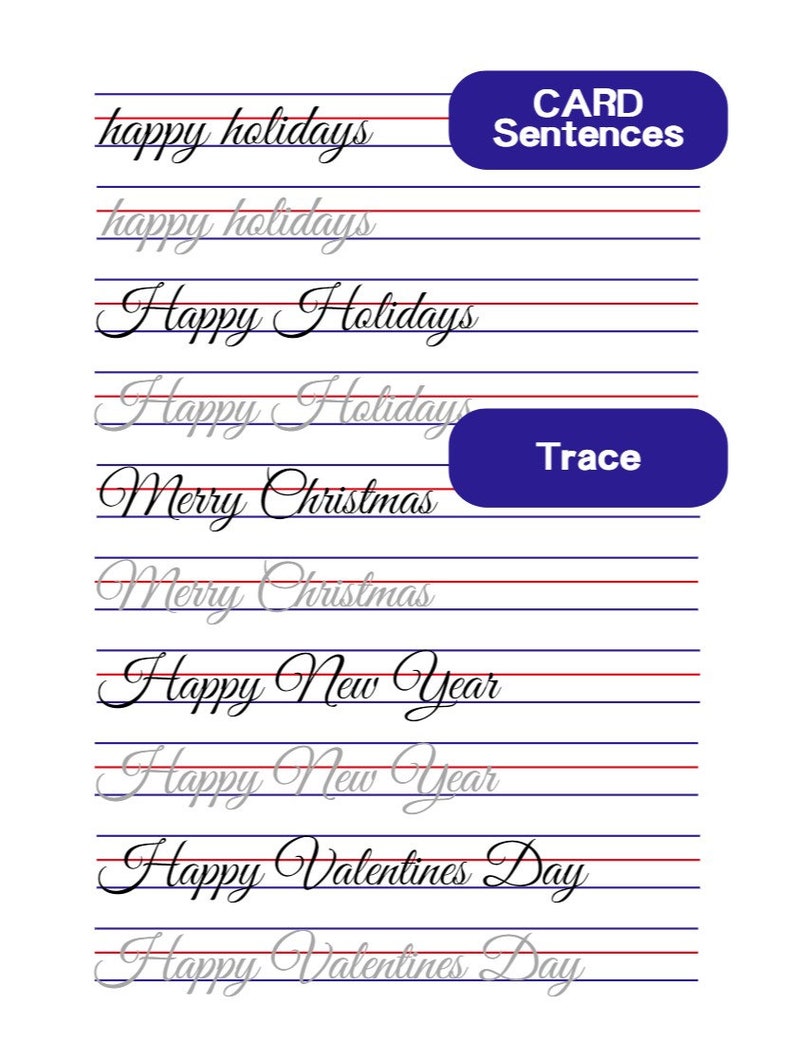 Cursive Handwriting Practice for KIDS Color Lines Trace for Card ...