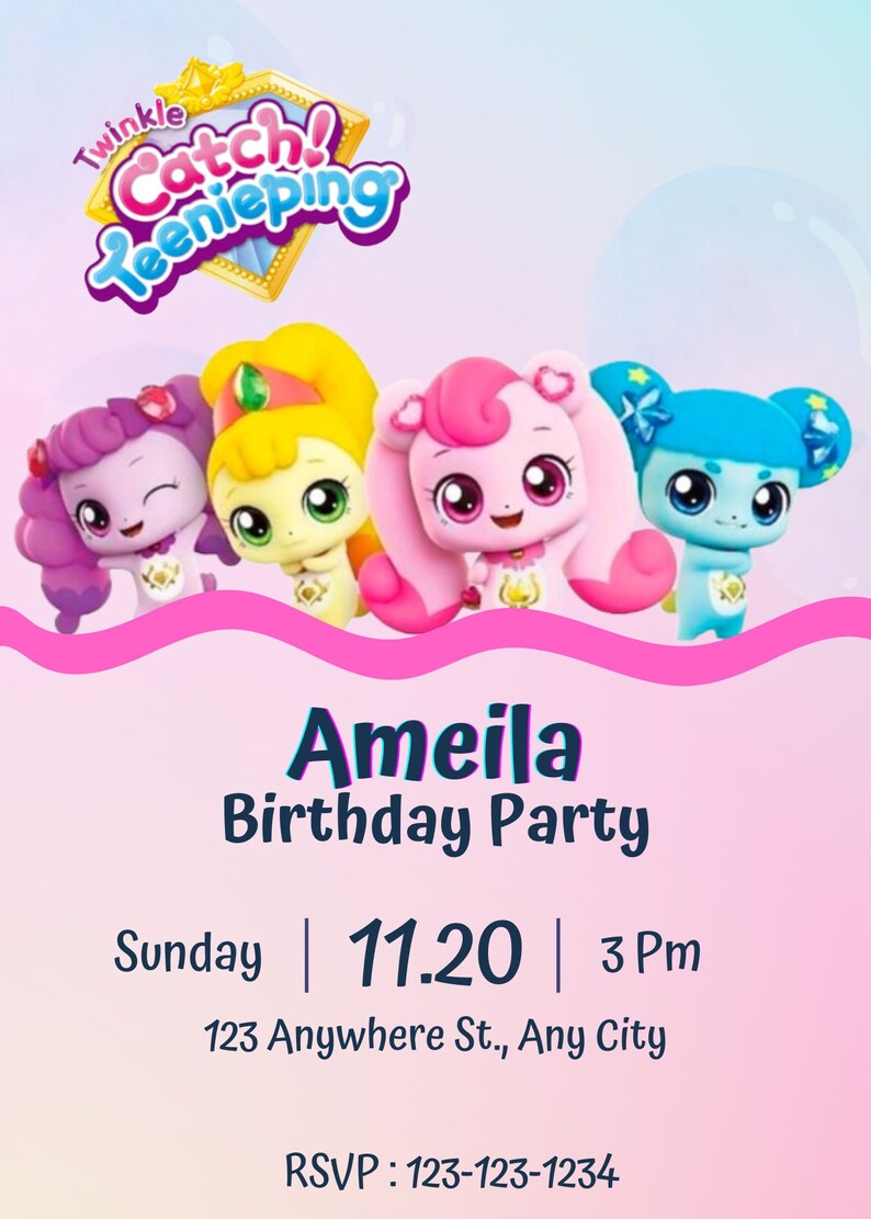 Teenieping Invitation Card DESIGN | Instant Download | 5x7in - Etsy