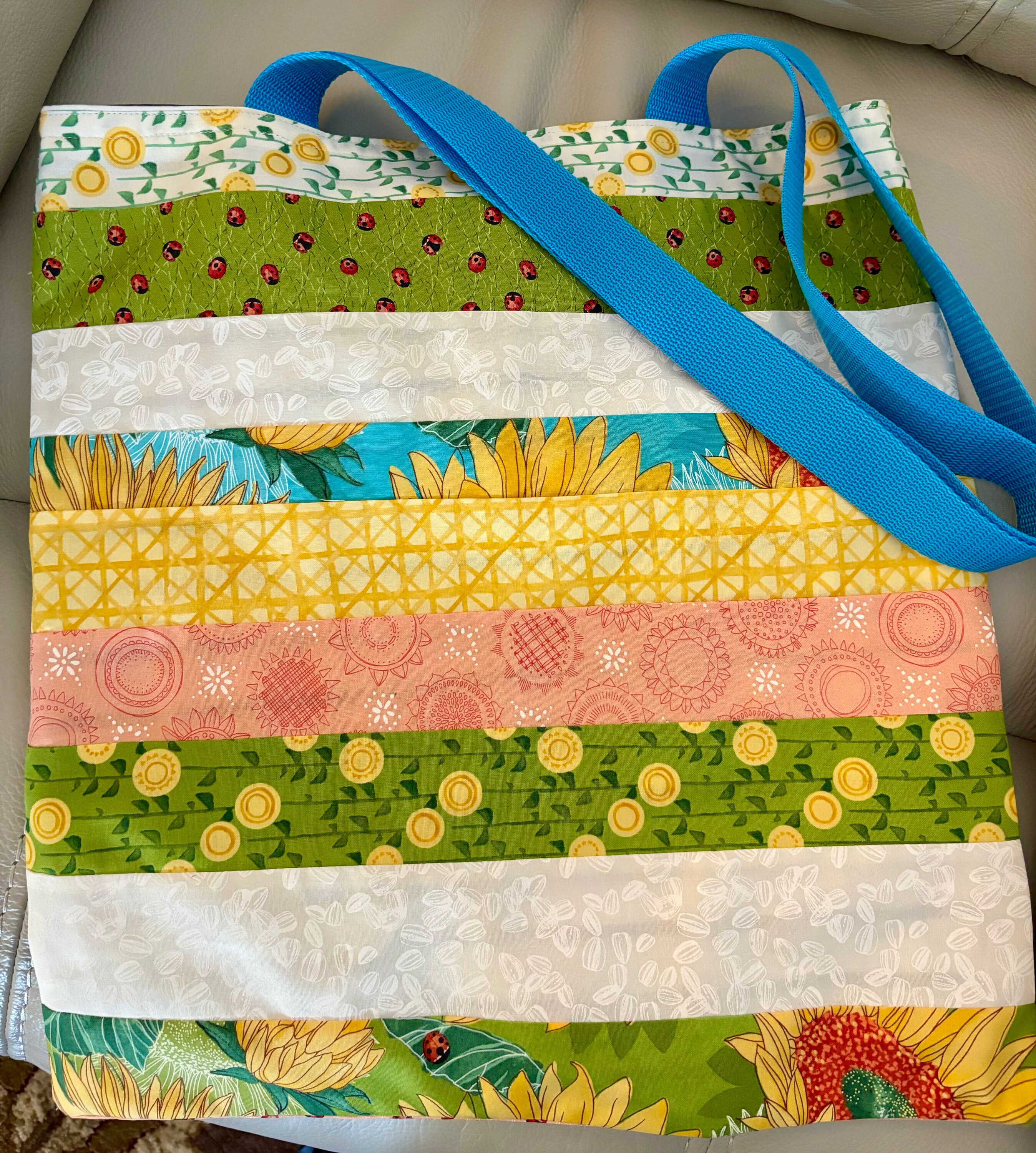 Colorful Beach Bag With Sunflower Fabric - Etsy