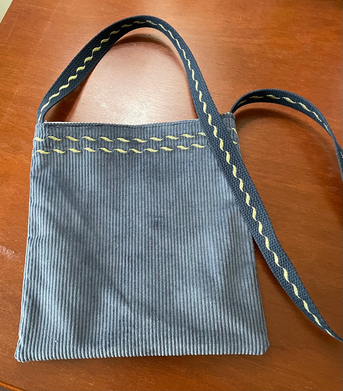Dark Blue Corduroy Crossbody - Etsy