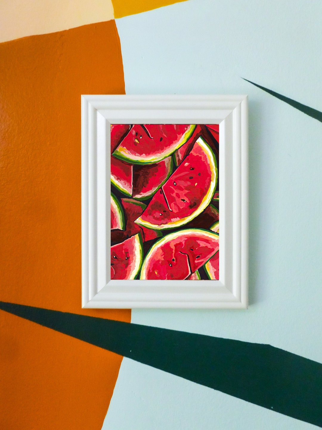 Watermelon Watercolor Painting Print for Modern Kitchen Wall Art by ...