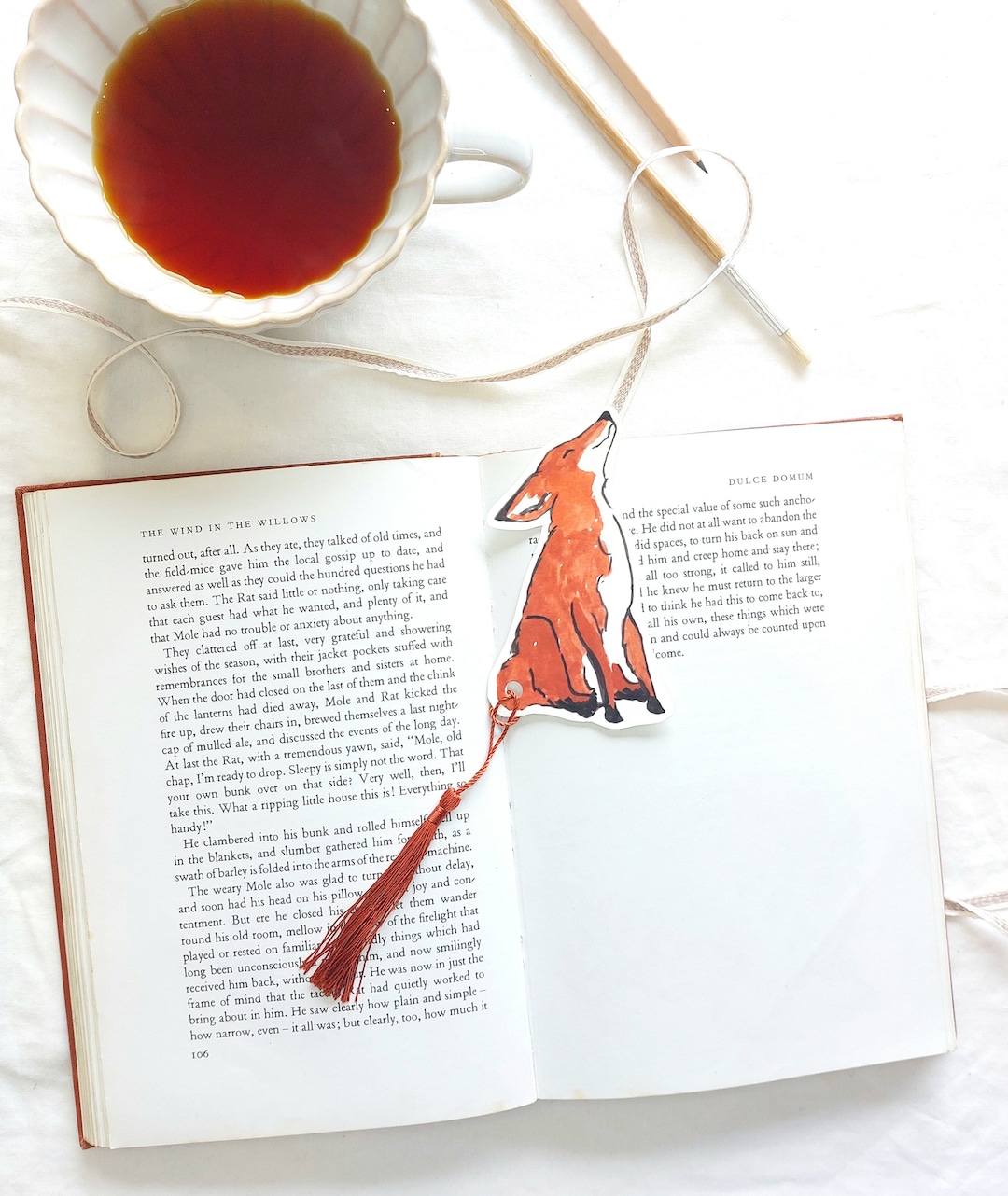 Fox Bookmark With Tassel, Handmade Fairytale Bookmark for Fox Lover ...