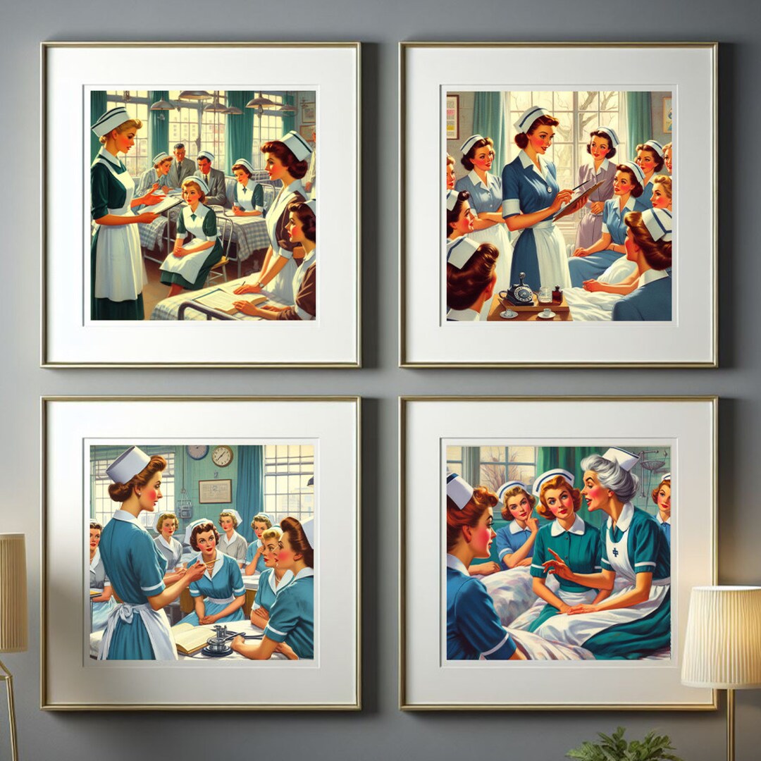 Matron Wall Art, 4 X INSTANT Digital Download Prints, Hospital Wall Art ...