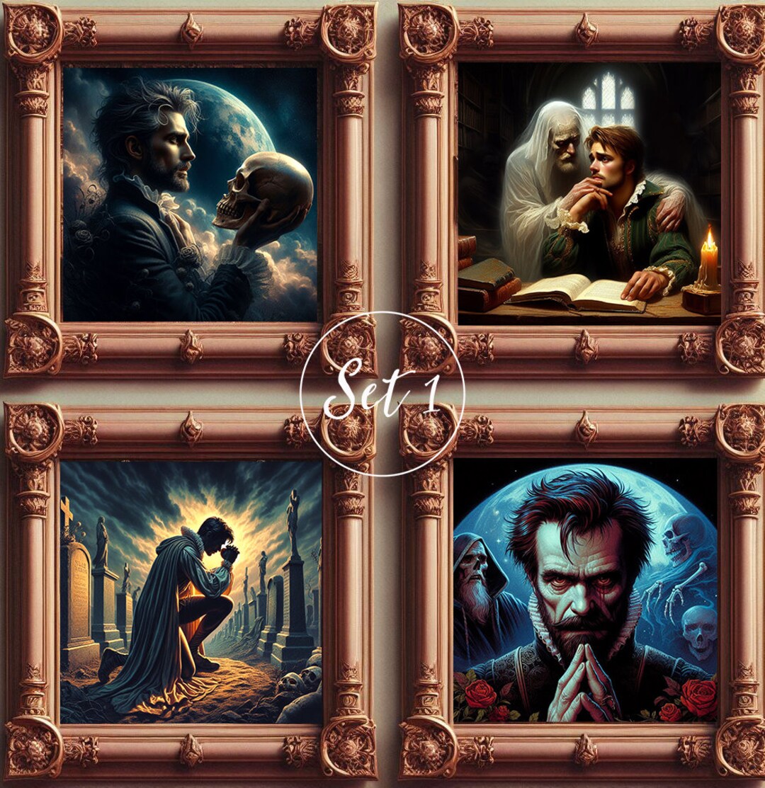 Hamlet, 4 X INSTANT Digital Download Prints, Dark Academia, College ...