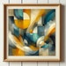Mustard Yellow Teal Blue Gray Wall Art, 4 X INSTANT Digital Download ...