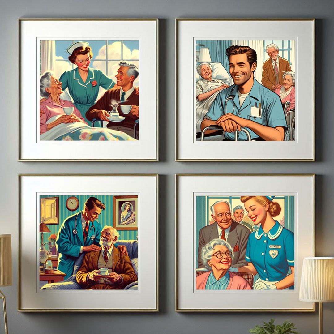 Hospice Nurse Wall Art, 4 X INSTANT Digital Download Prints, Nursing ...