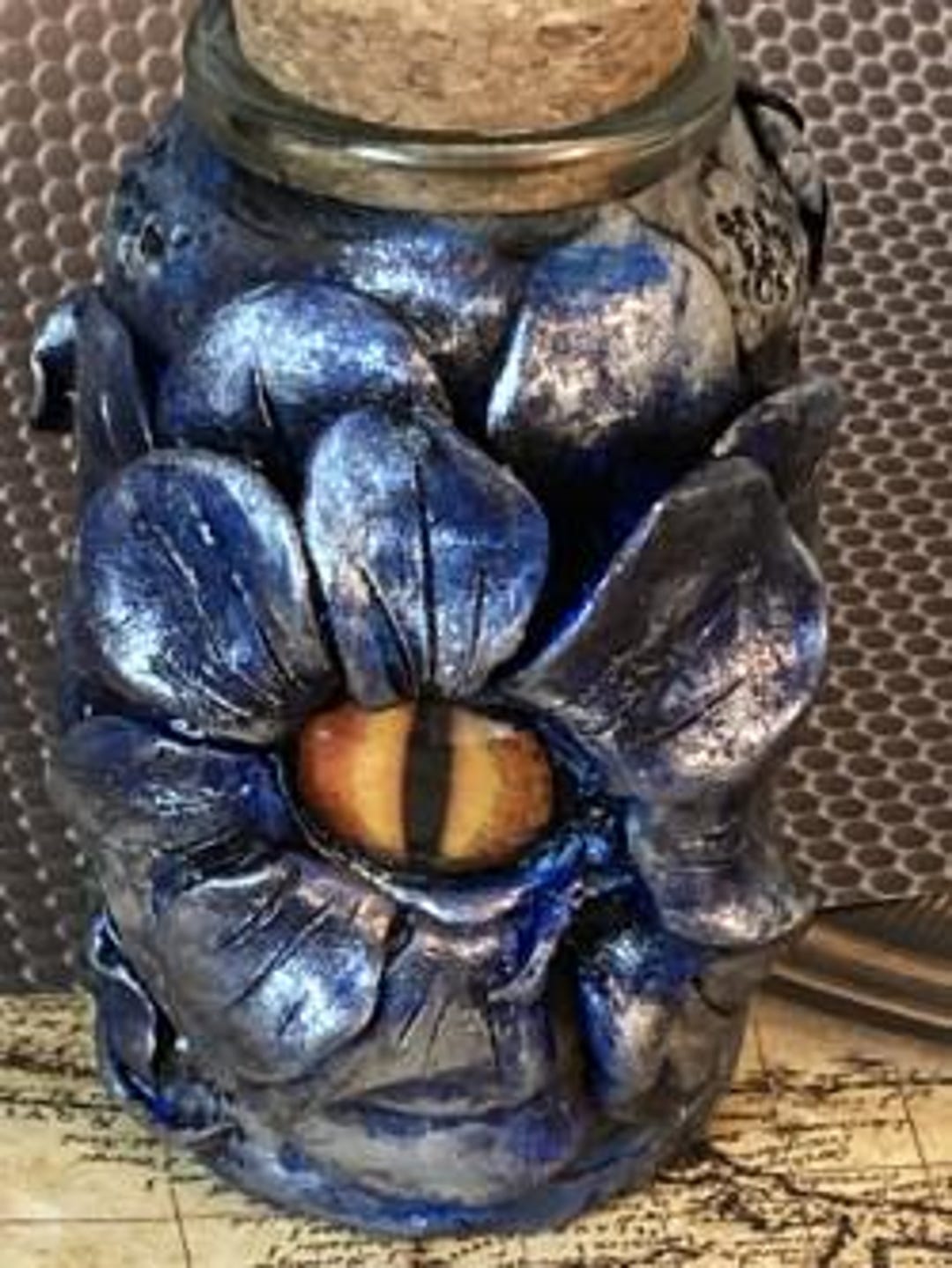 Blue Flower of the Dragon Stash Jar - Etsy