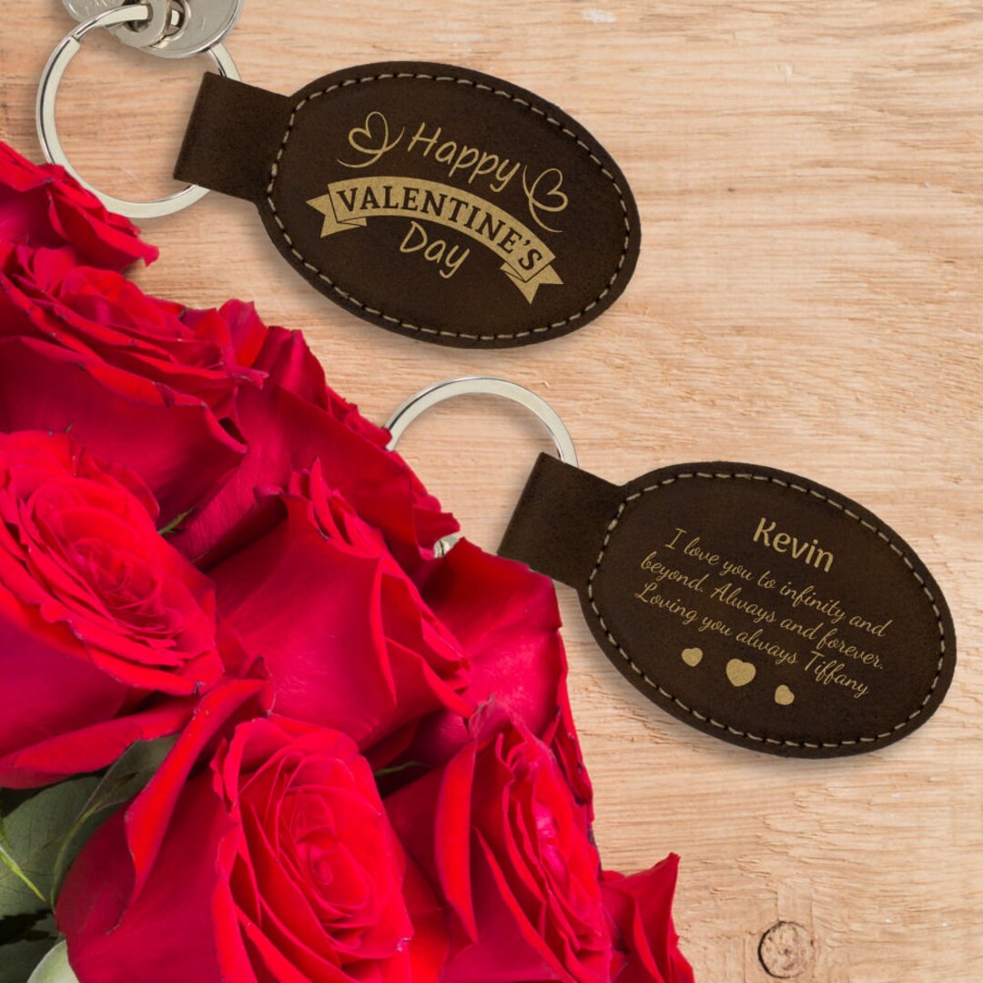 Happy Valentine's Day Engraved Personal Message Rustic - Etsy UK