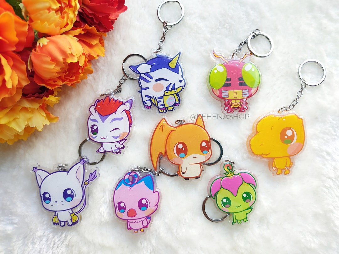 Digimon Keychains Patamon Gatomon Gomamon Gabumon Piyomon Palmon Agumon ...