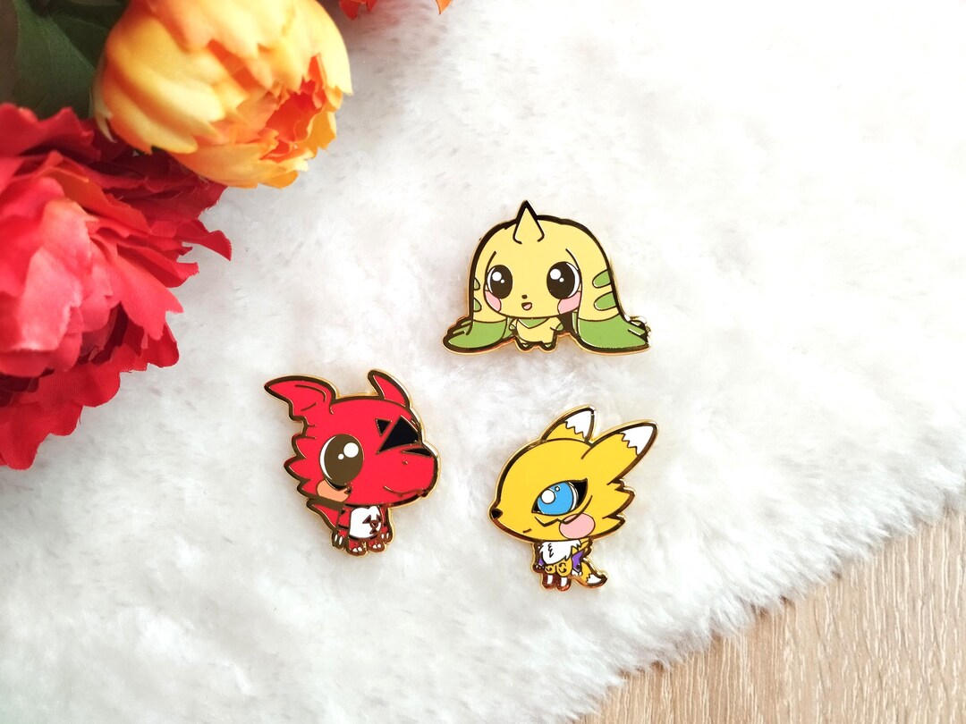 Digi Tamers Enamel Pins | Terriermon, Renamon, Guilmon - Etsy