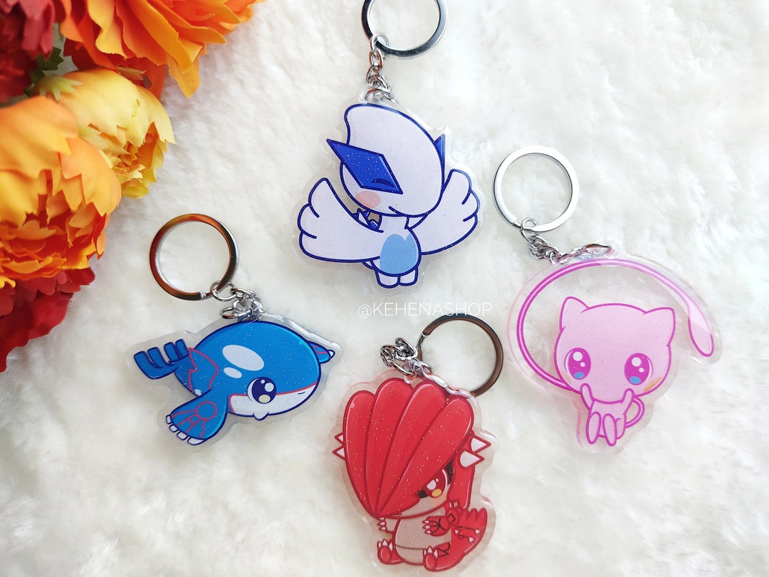 Keychain - Legendary - Mew - Kyogre - Groudon - Lugia - Etsy