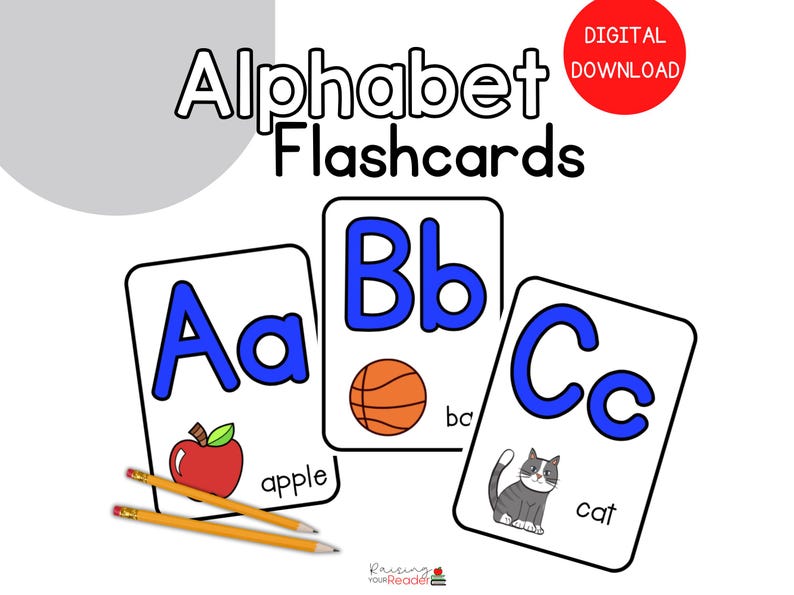 Alphabet Flashcards (blue) /alphabet Bulletin Board Cards (blue) - Etsy