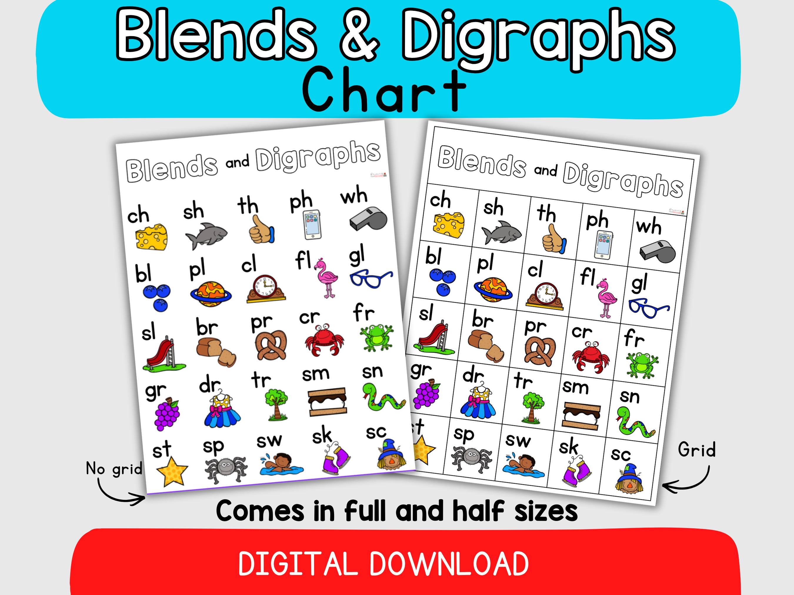 Blends and Digraphs Chart - Etsy