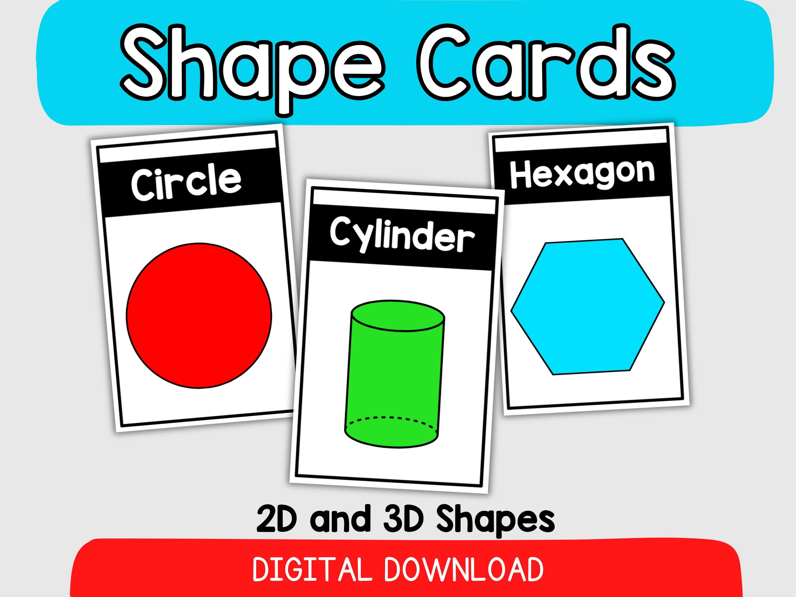 2D and 3D Shape Cards - Etsy