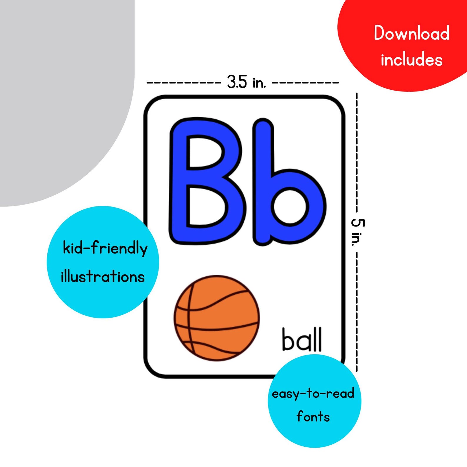 Blue Alphabet Flashcards: Upper and Lowercase Letters (digital Download ...